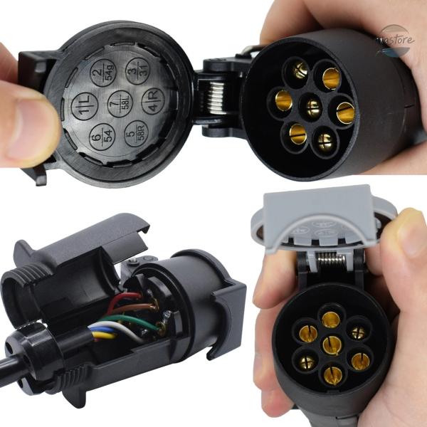 13ピンからツイン7ピンプラグ牽引ソケット12V EUスタイルトレーラーキャラバン牽引アダプター延長ケーブル変換プラグ延長リード