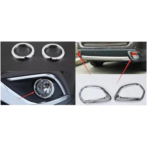 三菱アウトランダー 2016 - 2020 用アクセサリー フロントヘッドフォグランプリング &amp; リアフォグランプモールディングカバーキットトリム