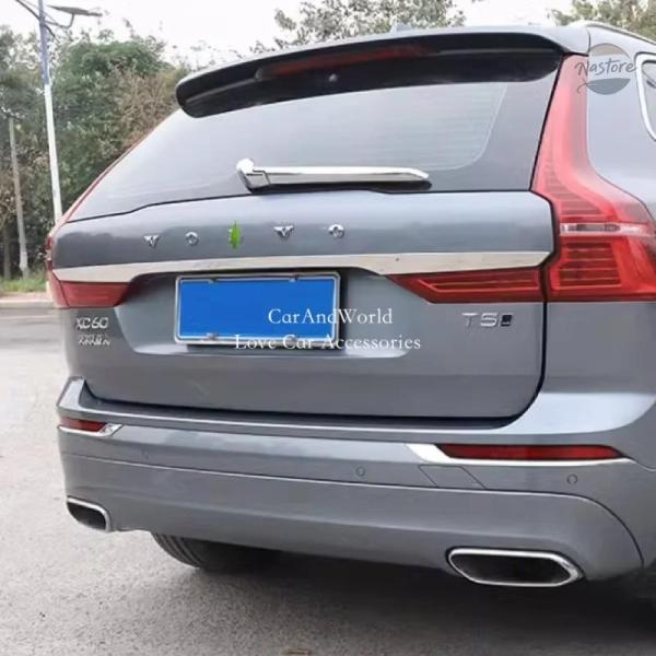 ステンレススチール製車後部トランクテールドアトリムカバーテールゲートフレームガーニッシュストリップ ボルボ XC60 2009-2014-2025用 自動車アクセサリー
