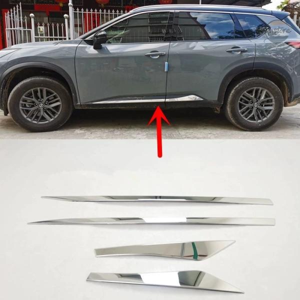 日産 X-Trail X Trail / Rogue T33 2021 2022 サイドドアモールディングボディストリップストリーマー保護蓋モールディングカバーキットトリム