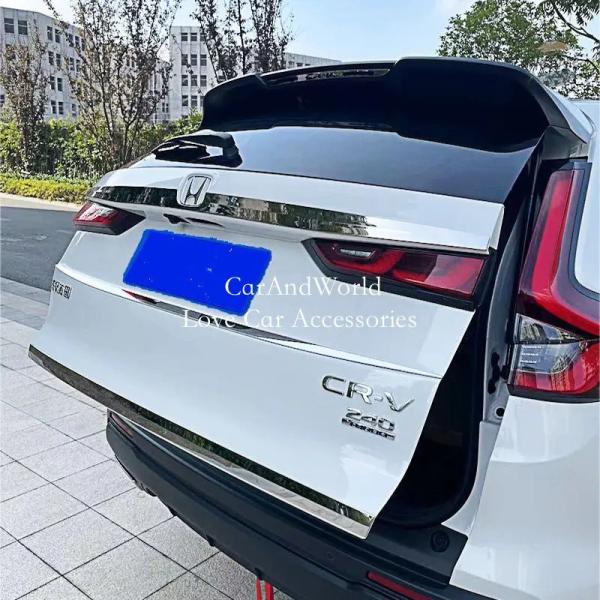 ステンレススチール製リアトランク、テールドアエッジバンパーガードストリップカバーガーニッシュトリムカーアクセサリー、ホンダCRV CR-V 2022-2025用