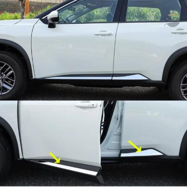 日産エクストレイル/ローグ T33 2021-2023 サイドドアモールディングボディストリップストリーマープロテクションリッドモールディングカバーキットトリム