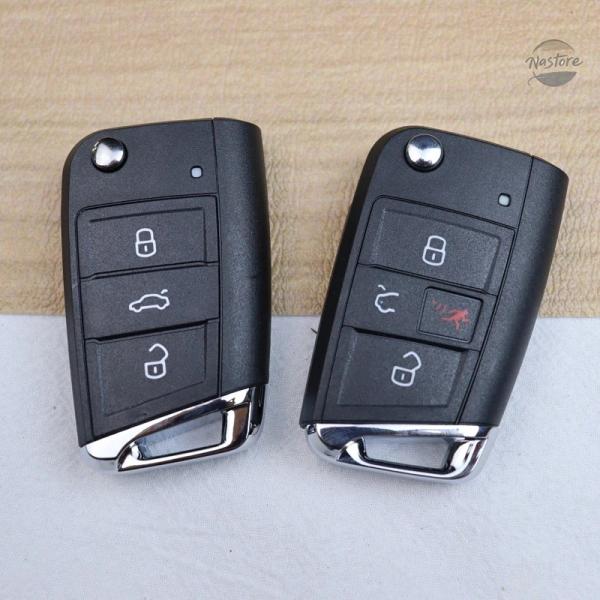 フォルクスワーゲン/VW/シュコダ/セアト ゴルフ スポーツバン GTI MK7 パサート B8 ジェッタ トゥーラン オクタヴィア A7 レオン イビサ用 車用キーフォブケース シェルハウジング