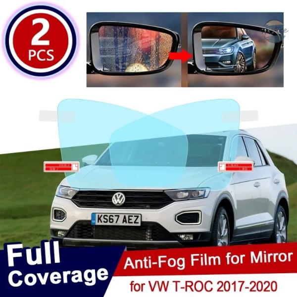 フルカバー防曇フィルム バックミラー 防雨防曇フィルム クリーンアクセサリー Volkswagen VW T-Roc 2017~2020 TRoc T Roc用
