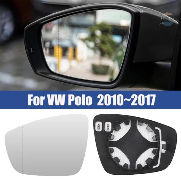 VWポロ2010 2011 2012 2013 2014 2015-2017用左右サイドウィングミラーガラス凸面加熱広角バックミラーバックプレート
