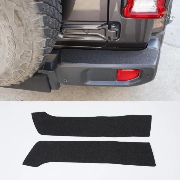 ジープラングラー JL 2018年以降の車用リアバンパー傷防止カバーステッカー外装保護自動車スタイリング2枚セット