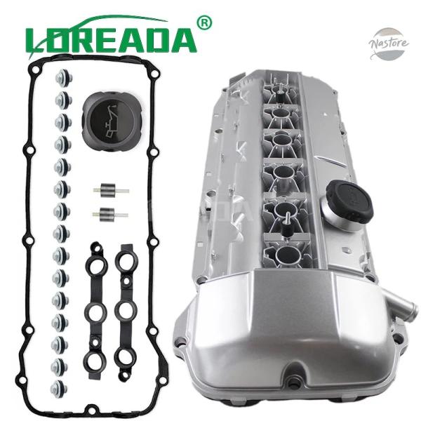 11127512839 新品アルミエンジンロッカーバルブカバー ガスケットボルト付き BMW E46 E39 E60 E83 E53 X3 X5 Z4 325i 330i 525i 2002-2006用