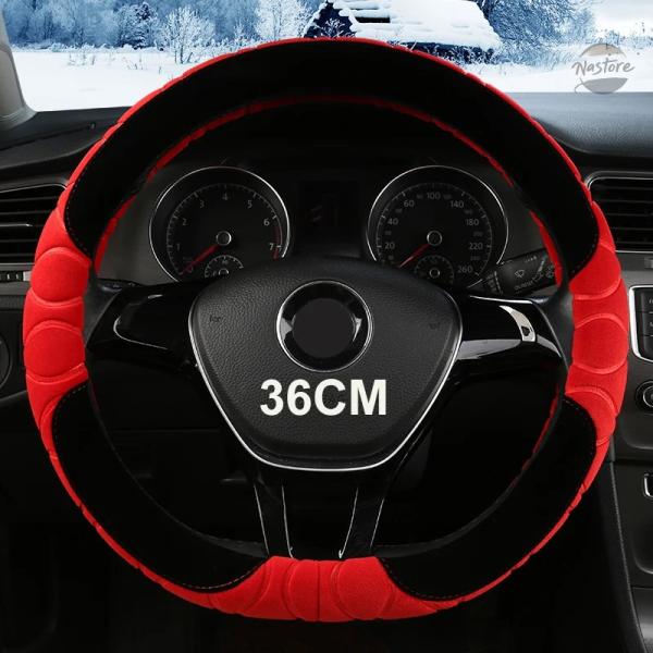 D/Oシェイプ 36cm プラッシュカーステアリングホイールカバー ホンダ シビック Ciimo ジェイド スズキ アルト LINGYANG NISSAN ジューク トヨタ アクア プリウス用