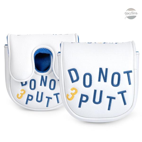 ゴルフ マレット パター カバー ヘッドカバー 3Putt マグネット開閉 プレミアムレザー ヘッドカバー ゴルフ DF3 パターに対応 マレット パター ヘッドカバー