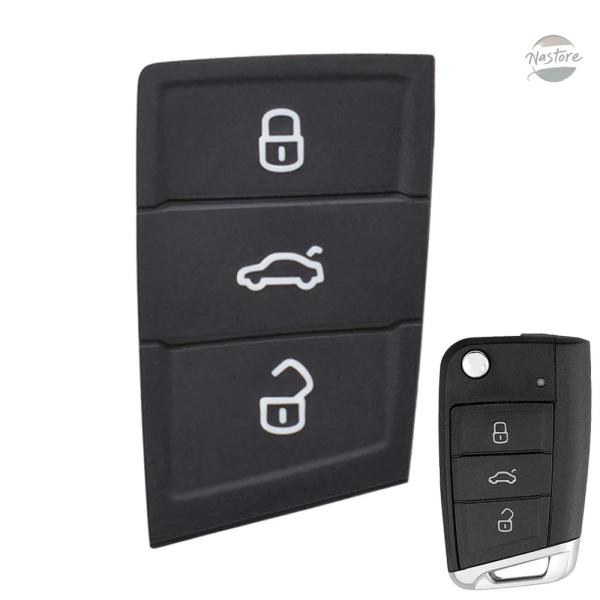 3ボタン交換用リモートキーゴムパッドフォブケース VW Polo Golf 7 Tiguan Skoda Octavia SEAT Ateca Leon Ibiza用 シェルスキン