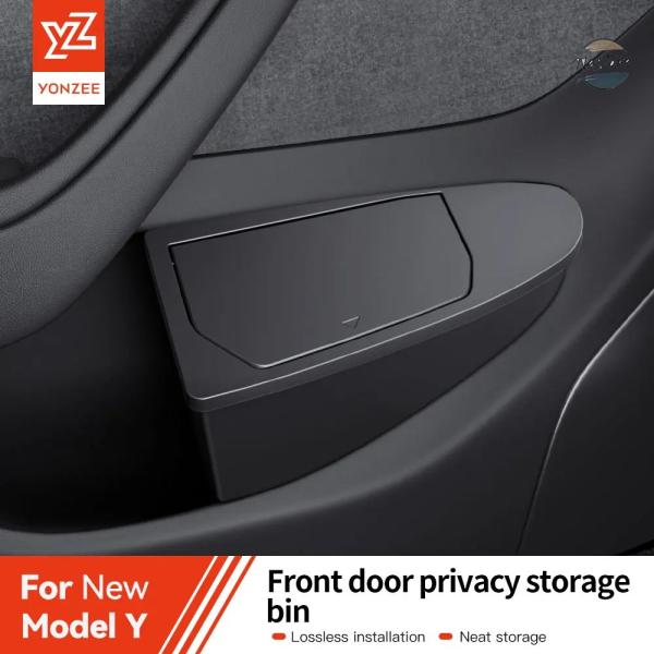 YZ テスラ モデル3用 Yハイランド ジュニパー サイドドア ゴミ箱 ゴミ箱 カバー付き 収納ボックス オーガナイザー アクセサリー