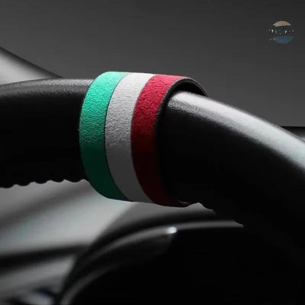 車のステアリングホイールのトップマーカー イタリア製スエード ユニバーサル 車のステアリングホイールブースター センターラインマーキング