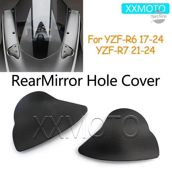 YAMAHA YZFR6 17-24 YZFR7 21-24 YZF R6 R7 オートバイ用 ウインドスクリーンミラーカバー リアミラーホールカバー リアビューエリミネーターキャップ