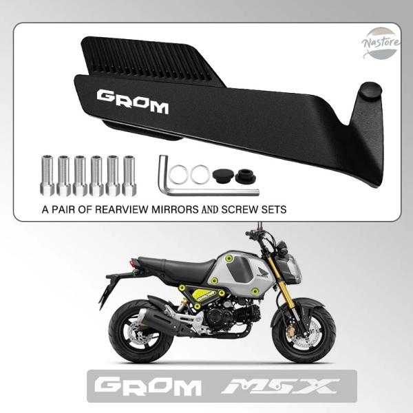 トラック認定広角オートバイ固定ウィングバックミラー ホンダGROMタンクパッドGROM MSX 125 msx125 Grom 125用
