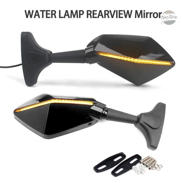 調整可能なオートバイ用LEDウィンカーリアビューミラー 競馬ランプ マーキーLED スズキ GSXR750 ホンダ CBR600RR ヤマハ用
