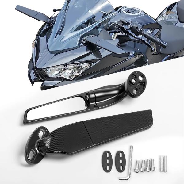 Aprilia RSV1000 GPR250R APR250 RS125 RS250 RSV4 ファクトリーバイクミラー改造風ウィング回転バックミラーMoto