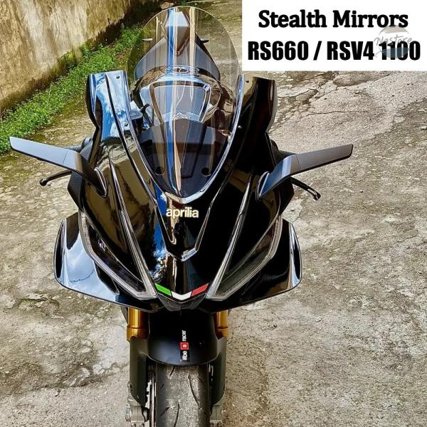 RS 660 スポーツウィングレットミラーキット Aprilia RS660 RSV4 1100 バイク用 バックミラー 調整可能 ステルスミラー 2021- パーツ