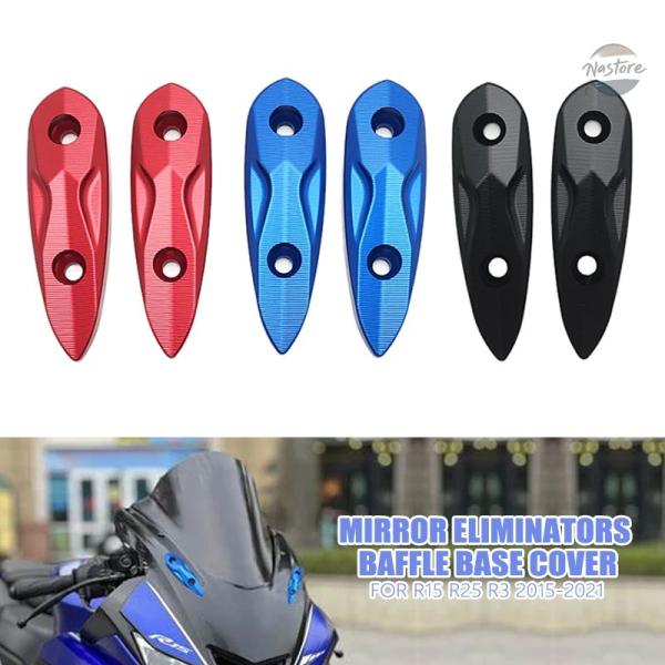 ヤマハ YZF R15 V3 R25 R3 2015-2021 用 オートバイ用バックミラーホールキャップ装飾カバー ミラーエリミネーター バッフルベースカバー