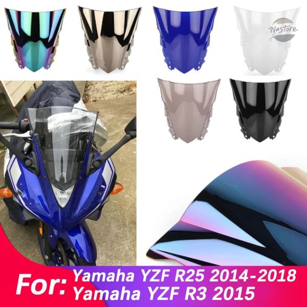 ヤマハ YZF R25 R3 YZFR25 YZFR3 2013-2018 用 ウィンドシールド ダブルバブル ウィンドスクリーン オートバイアクセサリー フェアリングデフレクター