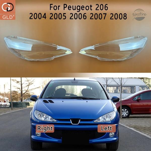 プジョー 206 2004 2005 2006 2007 2008 カーアクセサリー ヘッドライトシェル ランプシェードレンズ 透明ヘッドランプカバー プレキシガラス
