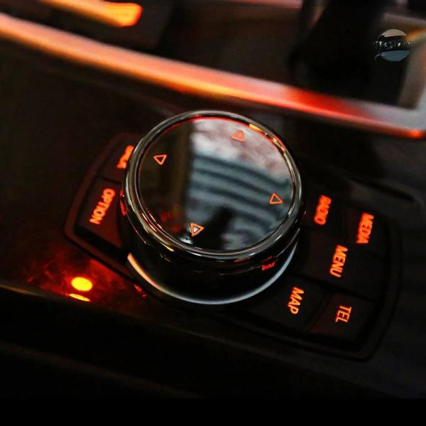 IDrive 車用マルチメディアボタンカバートリムノブステッカー - BMW F10 F18 F07 F20 F21 F06 F12 F30 F01 F02 F25 F26