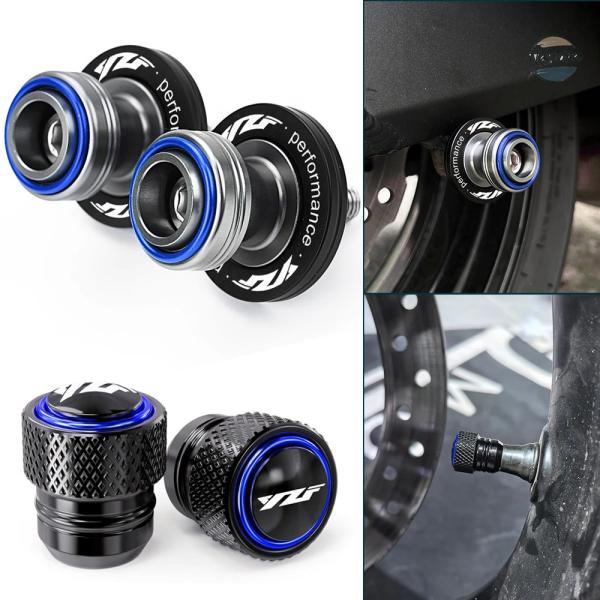 YAMAHA YZF R1/S/M R3 R6 R7 R9 R25 R125 YZFR1 YZFR3 YZFR6 YZFR7 YZFR9 バイク用スイングアームスプール スライダースタンド タイヤバルブキャップ