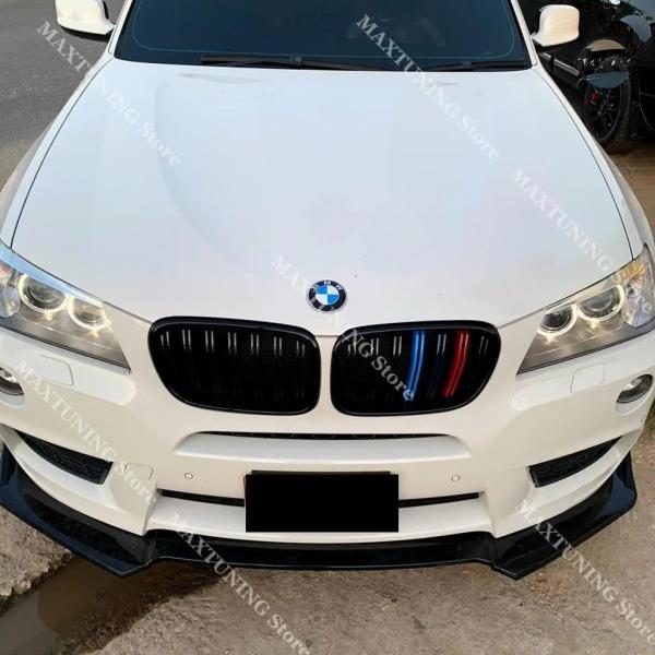 BMW X3 F25 M PACK 2010 14 フロント バンパー リップスポイラー スプリッター ディフューザー ガードカバー ブラックボディキット トリム