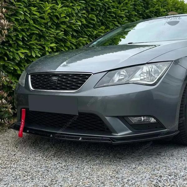 SEAT LEON 3 MK3 5F TDI TSI ST SC 2012 2016 ディフューザー カバー グロスブラック カスタム アクセサリー カーフロント バンパー リップスポイラー チューニング