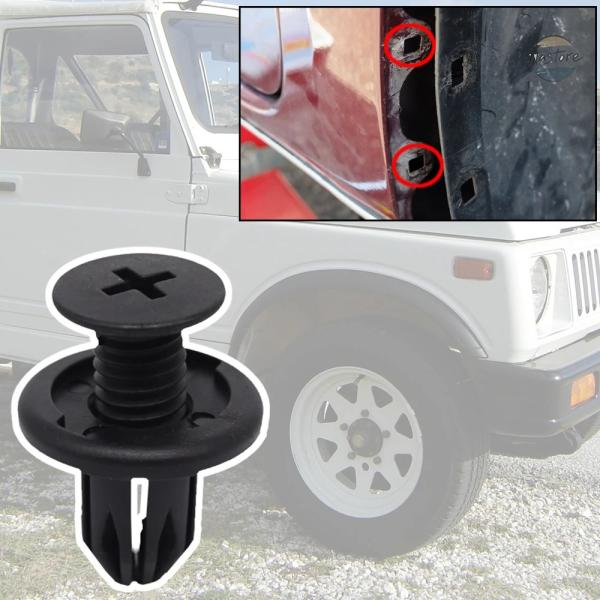 シボレー サムライ スズキ ジムニー SJ410/413 1998 2004 車 マッド フラップ ガード バンパー サイドスカート ホイールアーチライニング トリム クリップ リベット