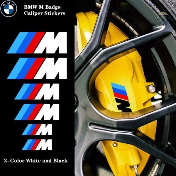 6PCS 車用ブレーキキャリパーステッカー 耐熱装飾 PVCデカール BMW Mパフォーマンス E36 E46 E60 E90 E91 E92 E93 F30 F20用
