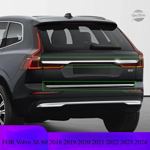 Volvo XC60 2018 2019 2020 2021 2022 2023 2024 リアブートドアトランクカバートリムテールゲートガーニッシュモールディングストリップカーアクセサリー