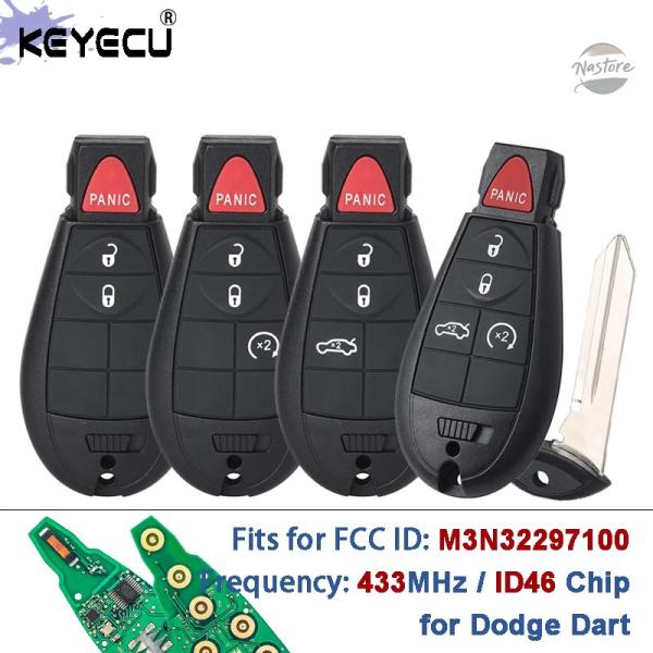 KEYECU M3N32297100 433MHZ ID46PC F7941 チップ 交換 リモートキーフォビックフォブ ダッジ ダート 2012 16
