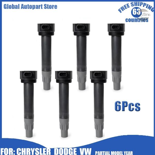 6個 イグニッション コイル 4606869AB 4606869AA UF502 C1522 クライスラー 300C LX ダッジ 2006 2010 4.0L 2.7L 3.5L VW ROUTAN V6 4.0L 車