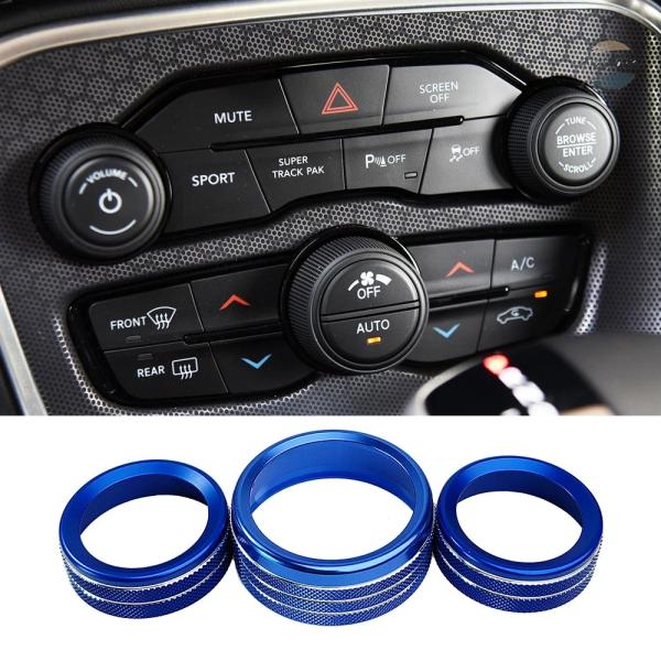 ダッジ チャレンジャー 2015 2016 2019 2020 ラジオ ボリュームノブリングカバー ヘッドライト コントロール エアコン スイッチノブ 車内 インテリア