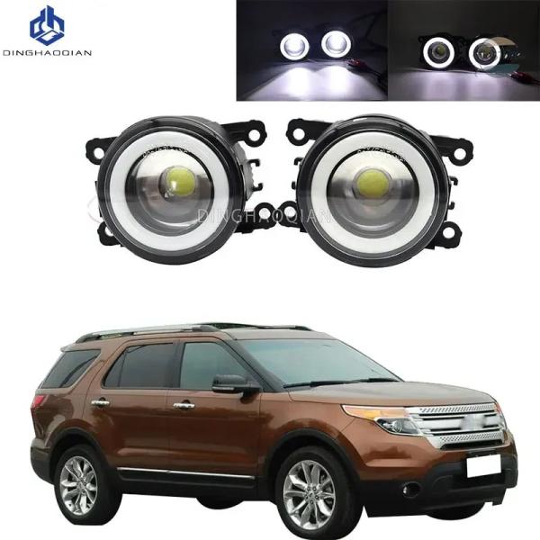 フォード エクスプローラー 2011 2012 13 2014 2015 2ピース 車 フォグランプ LED エンジェルアイ DRL デイタイム ランニングランプ H11 12V 高輝度