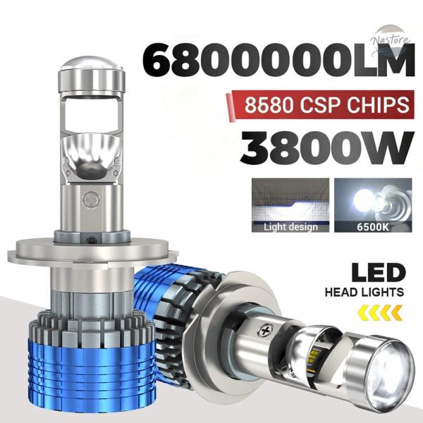 ACTVTCA 3800W 6800000LM H7 CANバス 車 ヘッドライト ミニレンズ H11 9005 9006 H4 LED プロジェクター バルブ 6500K 自動車 バイク ミニレンズ