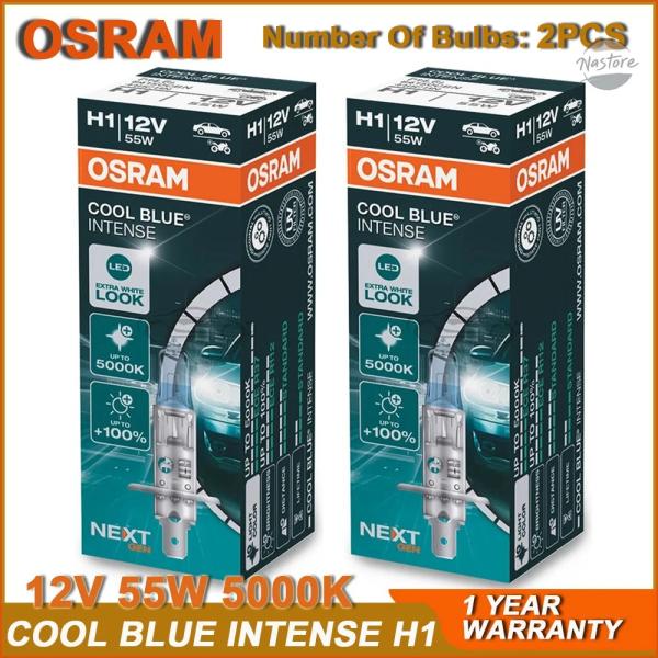 OSRAM COOL BLUE INTENSIVE H1 64150CBN P14.5S ヘッドライト 車 ハロゲン ホワイト 電球 12V 55W 5000K +100% 明る HI/LO ビーム
