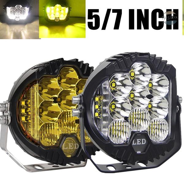 5インチ LED ヘッドライト DRL HI/LO ビーム 50W 9LEDS NIVA バイク LADA オフロード 4X4 12V 24V ホワイト LED 7インチ ジープ スポットライト