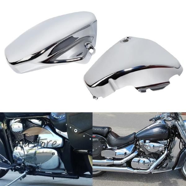 スズキ ブルバード ボリューサ C50 VL400 VL800 2005 2017 バイク バッテリーサイドカバー フェアリング ガード プロテクター クローム モトクロス