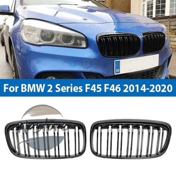 BMW フロント 2シリーズ f45 f46 ツアラー 2014-2020 pre-lci カーメッシュグリル レーシンググリル グロスブラック キドニーグリル フードグリル当店の商品は海外製品が主となります。画像をよくご確認お願いします。...