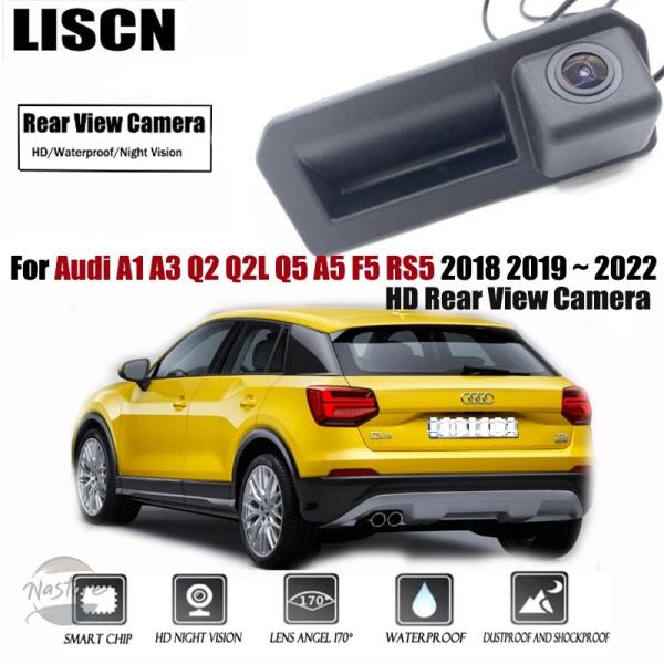 HD REAR VIEW CAMERA FOR アウディ A1 A3 Q2 Q2L Q5 A5 F5 RS5 2018 2019 ~ 2022 TRUNK HANDLE BACKUP WATERPROOF PARKING REVERSING...