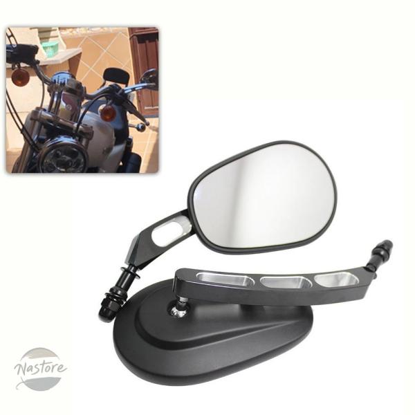 1 PAIR 10MM バイク MIRRORS BLACK SIDE REARVIEW MIRROR ALUMINUM ALLOY MOTO バイク MIRROR FOR UNIVERSAL ハーレー