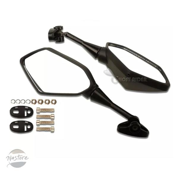 BLACK REAR VIEW MIRRORS バイク ホンダ CBR600RR 2003 38657 CBR1000RR 04 07