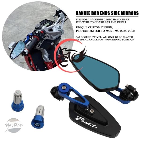 バイク MIRROR HANDLEBAR END REARVIEW SIDE MIRRORS FOR GSF 250 400 650 600 S N 1250 BANDIT GSF1250 GSF650GSF600