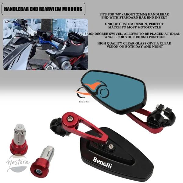 バイク HANDLEBAR END REARVIEW MIRRORS FOR ベネリ TNT 125 135 TNT125 TNT135 502C TRK502 BJ600CS 752S BN600 BN 600I 302 251