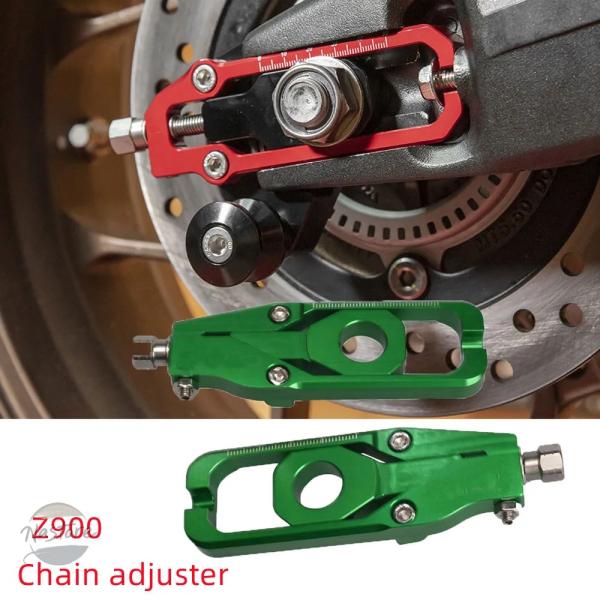 ALUMINUM バイク REAR CHAIN ADJUSTERS TENSIONER CATENA WITH SPOOL ACCESSORIES カワサキ Z900/ZR900F