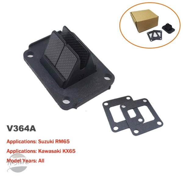 0.3MM V364A スズキ スズキ RM65 カワサキ カワサキ KX65 RM KX 65 全年式 リード バルブ システム ブラック 2ストローク TIEMPOS Vフォース 3参照