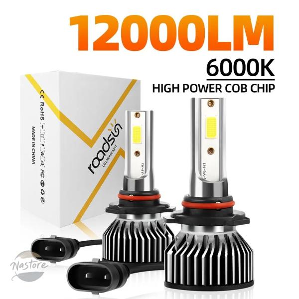 ROADSUN MINI SIZE H4 H11 H7 LED CAR HEADLIGHT BULB 12000LM 6000K H1 H13 9005 HB3 9006 HB4 HEADLAMP CONVERSION KITS NO DA...