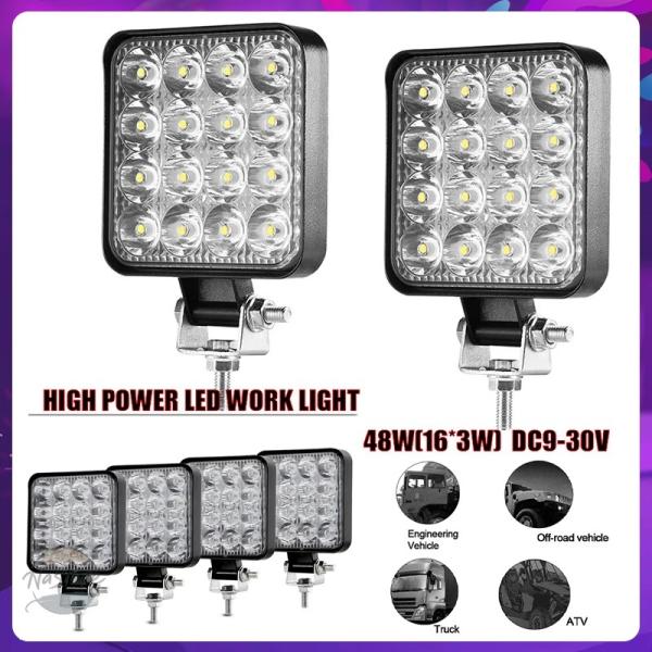 12V/9 30V LED WORK LIGHT SQUARE SPOTLIGHT/FLOODLIGHT 48W/126W CAR HEADLIGHT FOR TRUCK OFF ROAD SUV NIGHT DRIVING LIGHT F...