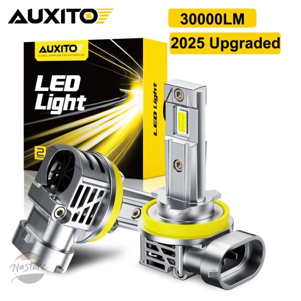 AUXITO 2025 UPGRADED H11 H8 LED HEADLAMP BULBS CANBUS NO FLICKERING CAR HIGH LOW BEAM TURBO 9005 HB3 9006 LED HEADLIGHT ...